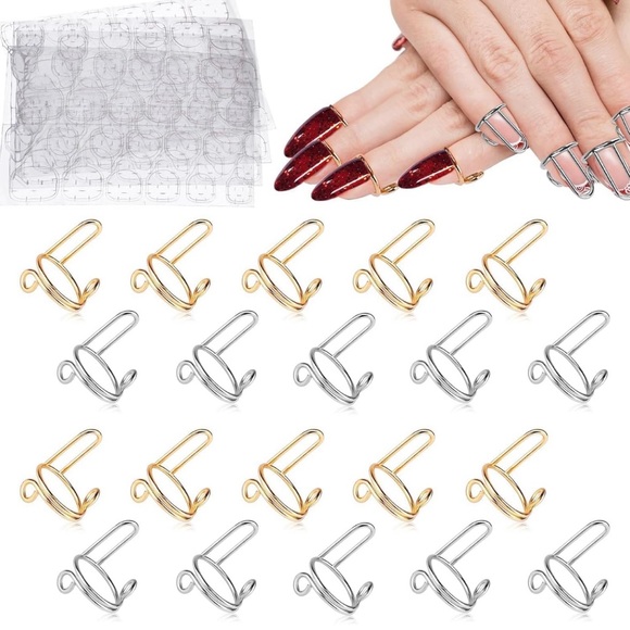 Jewelry | 2 Adjustable Nail Rings 10 Gold 10 Silver 36 Adhesive Tabs ...